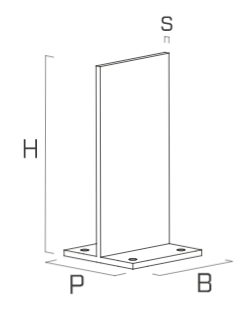 Stainless Steel T shaped fin post base - Canopy Products UK